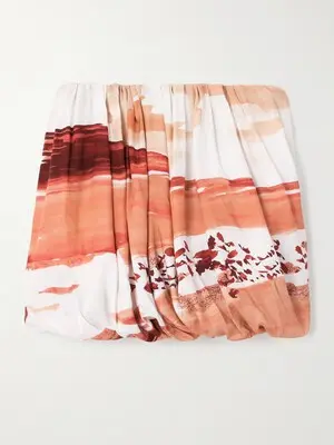 JW Anderson Pleated Printed Twill Mini Skirt