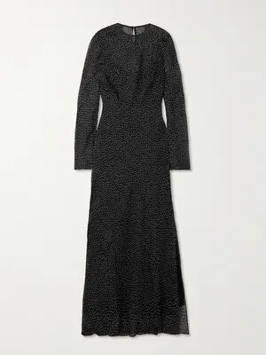 SIR. Lisander Polka-dot Silk-chiffon Maxi Dress