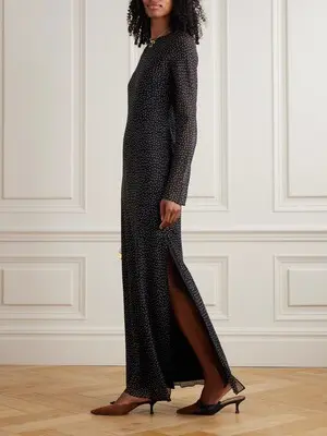 SIR. Lisander Polka-dot Silk-chiffon Maxi Dress