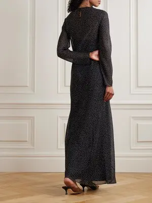 SIR. Lisander Polka-dot Silk-chiffon Maxi Dress
