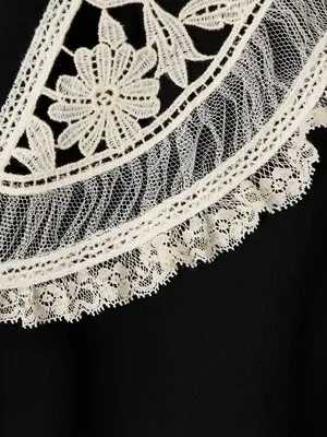 Chloé Lace-trimmed Silk-crepe Blouse