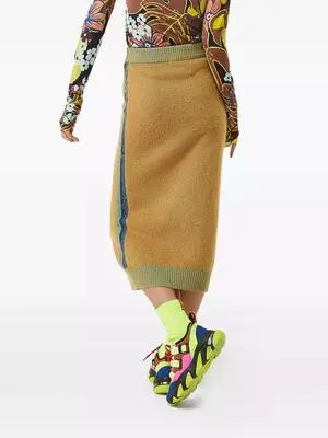 CIRCUS HOTEL Midi Skirt With Stripe Detail
