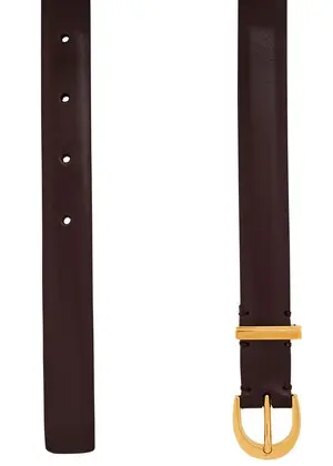 Khaite Luna Leather Belt - Burgundy