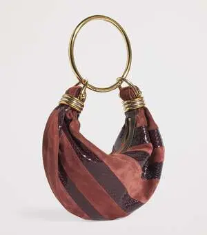 Chloé Mini Suede Snakeskin-effect Bracelet Top-handle Bag