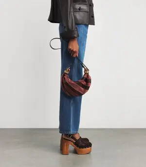 Chloé Mini Suede Snakeskin-effect Bracelet Top-handle Bag