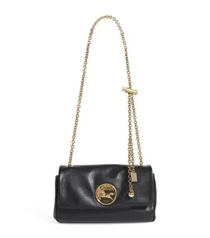 Chloé Medium Leather Shoulder Bag With Horse Medal Clasp - Black