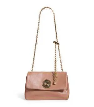 Chloé Chloé Medium Leather Shoulder Bag With Horse Medal Clasp Pink
