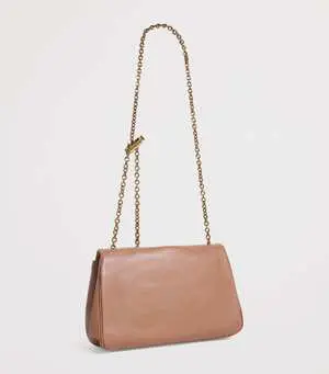 Chloé Medium Leather Shoulder Bag With Horse Medal Clasp - Pink