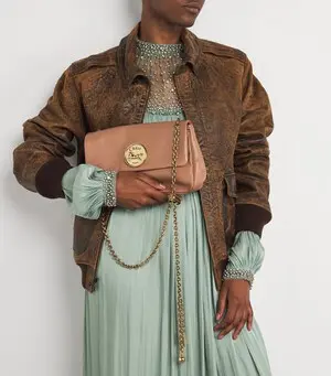 Chloé Medium Leather Shoulder Bag With Horse Medal Clasp - Pink