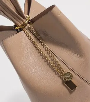 Chloé Medium Leather Spin Tote Bag - Pink