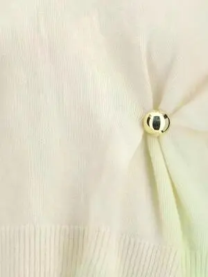 Loulou De Saison Draped Sweater With Gold-tone Button Embellishment