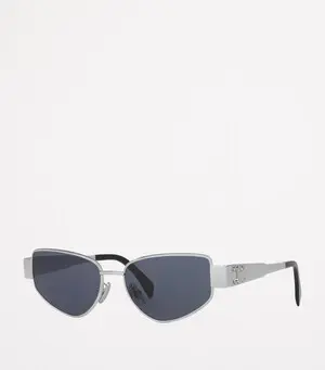 Celine Metal Triomphe Cat Eye Sunglasses - Grey