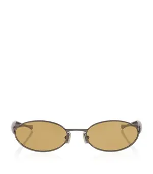 Bottega Veneta Oval Sardine Sunglasses - Silver