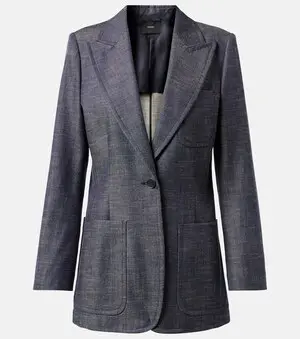 JOSEPH Cassini Wool And Cotton Blazer - Blue