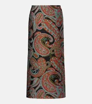 Etro Paisley Jacquard Midi Skirt - Multicoloured
