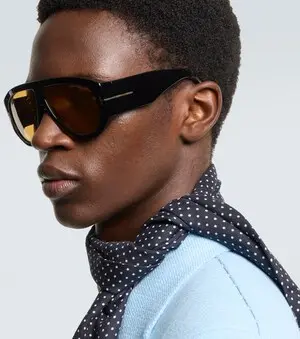 TOM FORD Bronson Aviator Sunglasses - Black