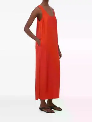 Loulou De Saison Silk Scoop-neck Side-vent Maxi Dress