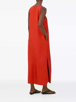 Loulou De Saison Silk Scoop-neck Side-vent Maxi Dress