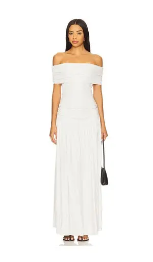 Lioness Off The Shoulder Maxi Dress - Light Grey