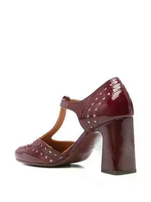Chie Mihara 85mm Perforated T-bar Heeled Pumps - Red