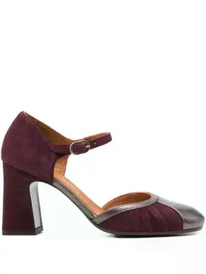 Chie Mihara Block Heel Ankle Strap Pumps - Red