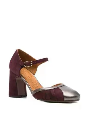 Chie Mihara Block Heel Ankle Strap Pumps - Red