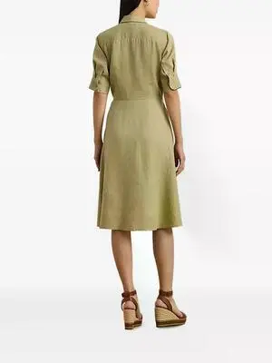 Ralph Lauren Tie-front Shirt Dress - Green