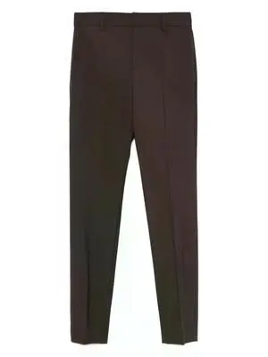 Brunello Cucinelli Tapered Wool Trousers - Brown
