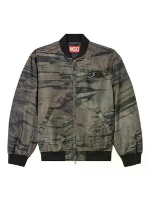 DIESEL® Abstract-print Bomber Jacket - Grey