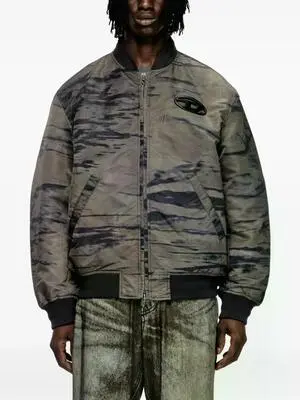 DIESEL® Abstract-print Bomber Jacket - Grey