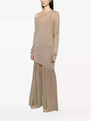 RUOHAN Cobia T-shirt With Asymmetric Design And Long Sleeves - Neutrals