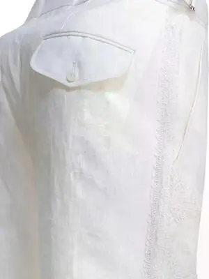 BODE Linen Trousers With Crochet Inserts