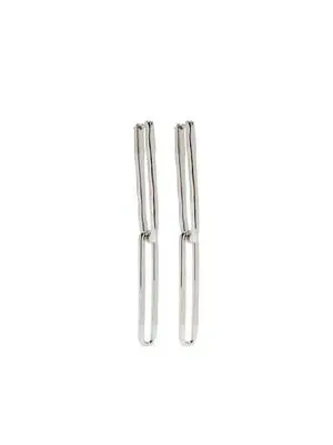 JIL SANDER Hammered Link Earrings - Silver