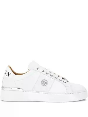 Philipp Plein Paneled Leather Lace-up Sneakers