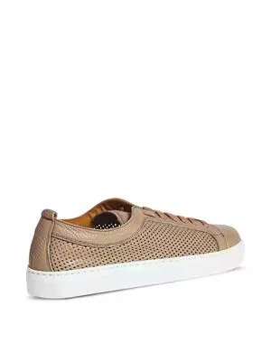 CALCE Perforated Leather Lace-up Sneakers - Neutrals