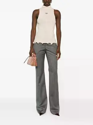 Fendi Ribbed Mock Neck Sleeveless Top - Pink