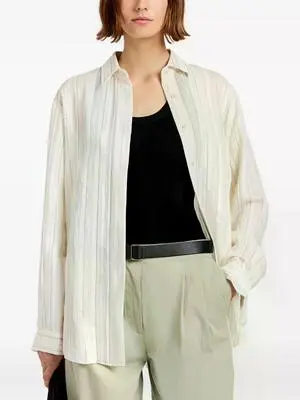 Proenza Schouler White Label Raven Stripe Woven Shirt