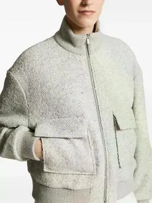 Peserico Herringbone Pattern Bomber Jacket