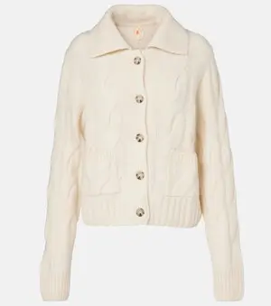 Jardin Des Orangers Cable-knit Cashmere And Silk Cardigan - White