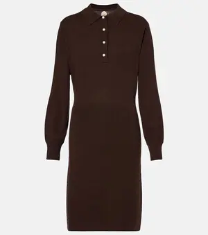 Jardin Des Orangers Knitted Wool And Cashmere Polo Dress - Brown