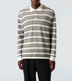 WALES BONNER Samuel Striped Wool-blend Polo Sweater