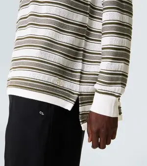 WALES BONNER Samuel Striped Wool-blend Polo Sweater