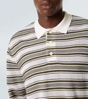 WALES BONNER Samuel Striped Wool-blend Polo Sweater
