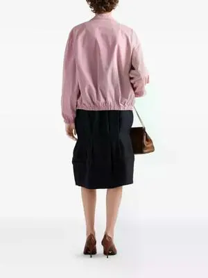 Prada Embroidered Logo Shirt Collar Jacket - Pink