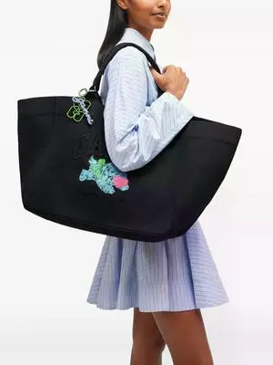 GANNI Extra Large Logo-embellished Canvas Tote Bag