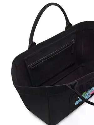 GANNI Extra Large Logo-embellished Canvas Tote Bag