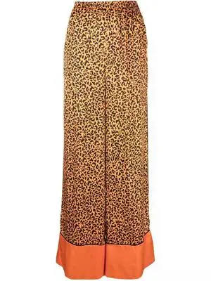 Karl Lagerfeld Leopard Print Wide-leg Trousers - Orange