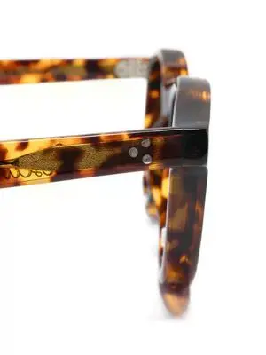 LESCA Urbi Round-frame Sunglasses - Brown
