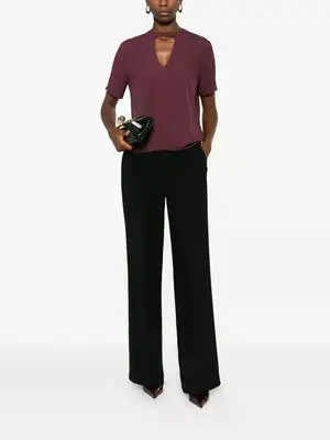 TWINSET Short Sleeve Keyhole Neck Top - Red