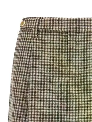 Brunello Cucinelli Pleated Check Mini Skirt